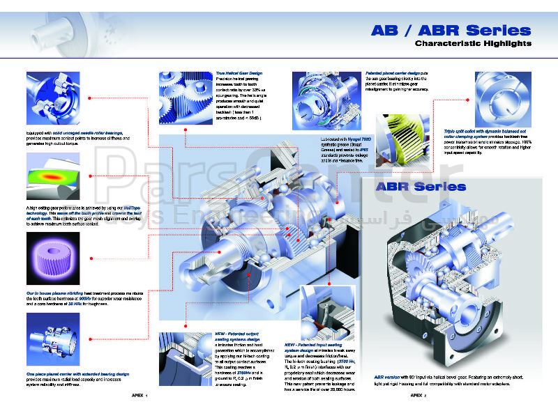 گیربکس دقیق سری AB42 - محصولات گیربکس دقیق در پارس سنتر